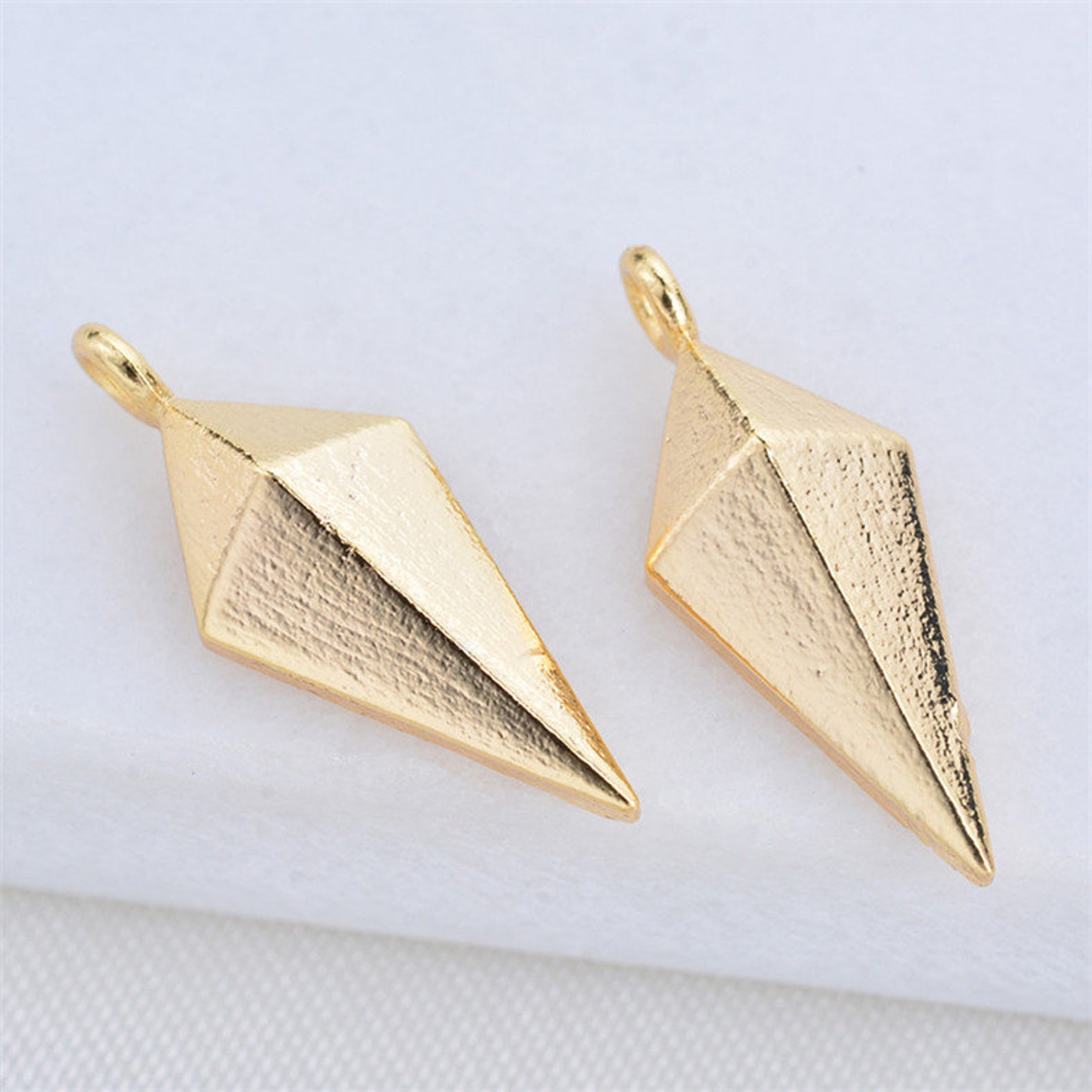 20pcs 24K Real Gold Plated Brass Rhombus Pendant Charmbrass - Etsy