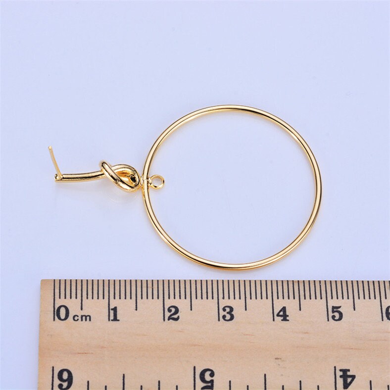 10pcs Large Size Circle Earring Studreal Gold Plated Round - Etsy