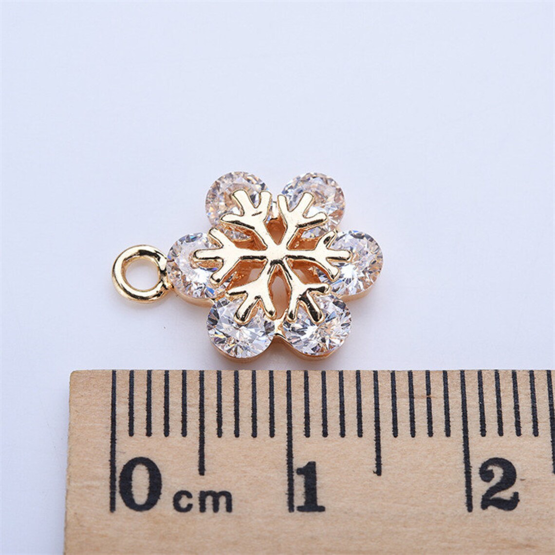 10pcs Shiny Clear Zircon Snowflake Pendant Charmcz Pave - Etsy