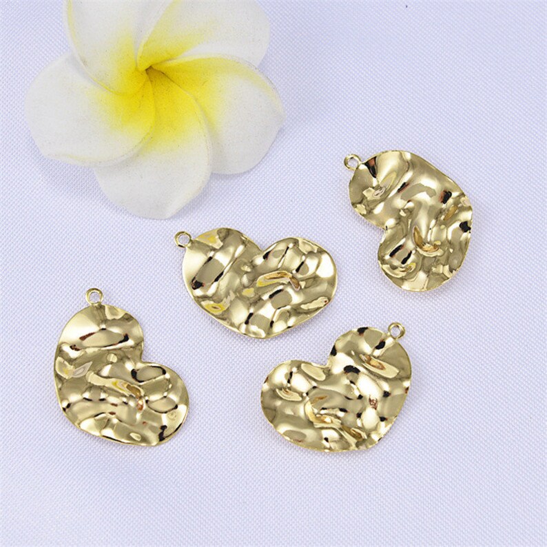 20pcs Real Gold Plated Brass Heart Shape Pendant - Etsy