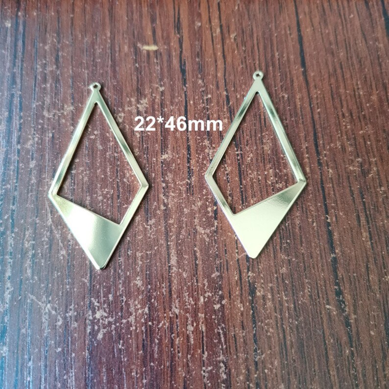 10pcs Real Gold Plated Hollow Rhombus PendantGeometric Brass | Etsy