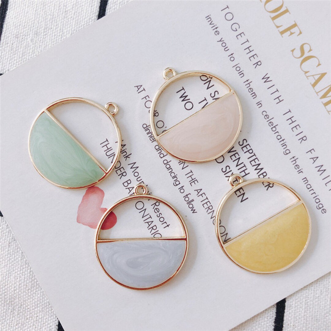 10pcs Round Shape Enamel Pendant Charmenamel Earring Pendant - Etsy