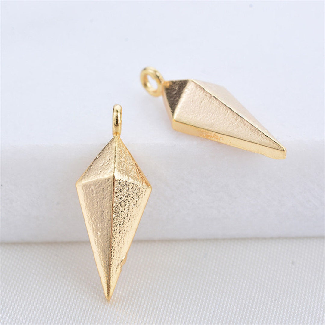 20pcs 24K Real Gold Plated Brass Rhombus Pendant Charmbrass - Etsy