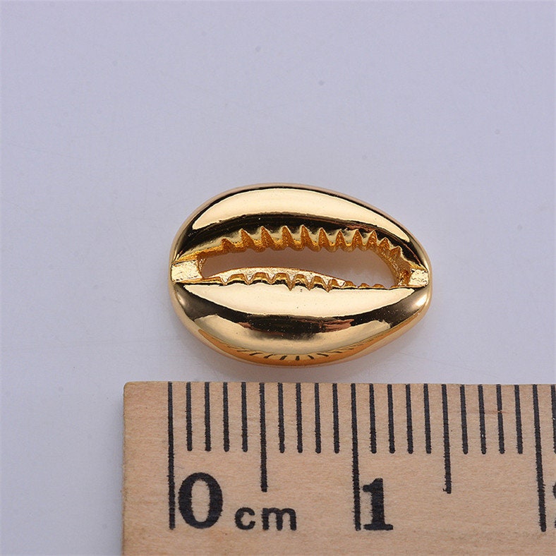 10pcs 24K Real Gold Plated Shell Beads, Brass Shell Beads Charm,shell ...