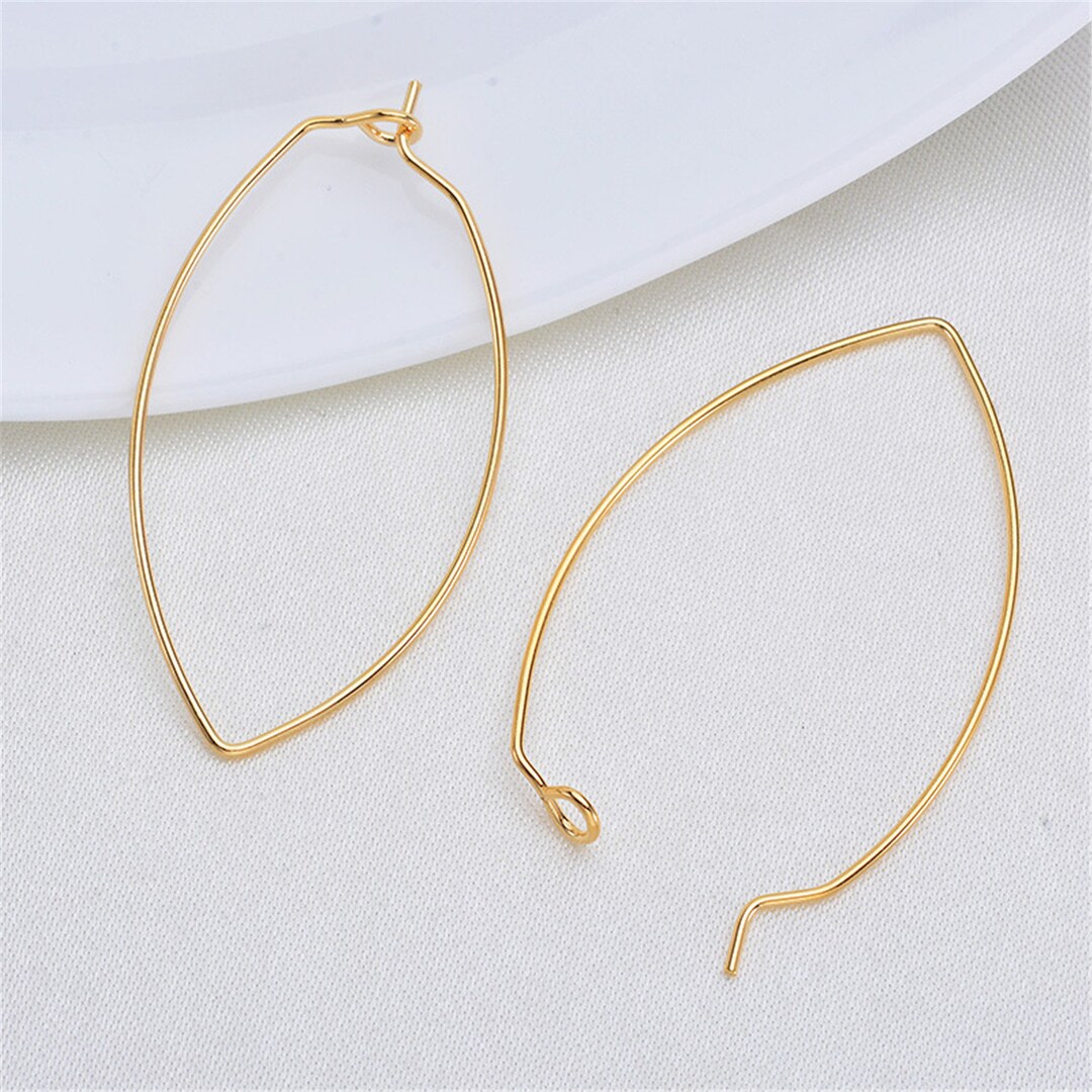 Bulk 100pcs 24k Gold Plated Ear Hook,gold Ear Wire,real Gold Plated ...
