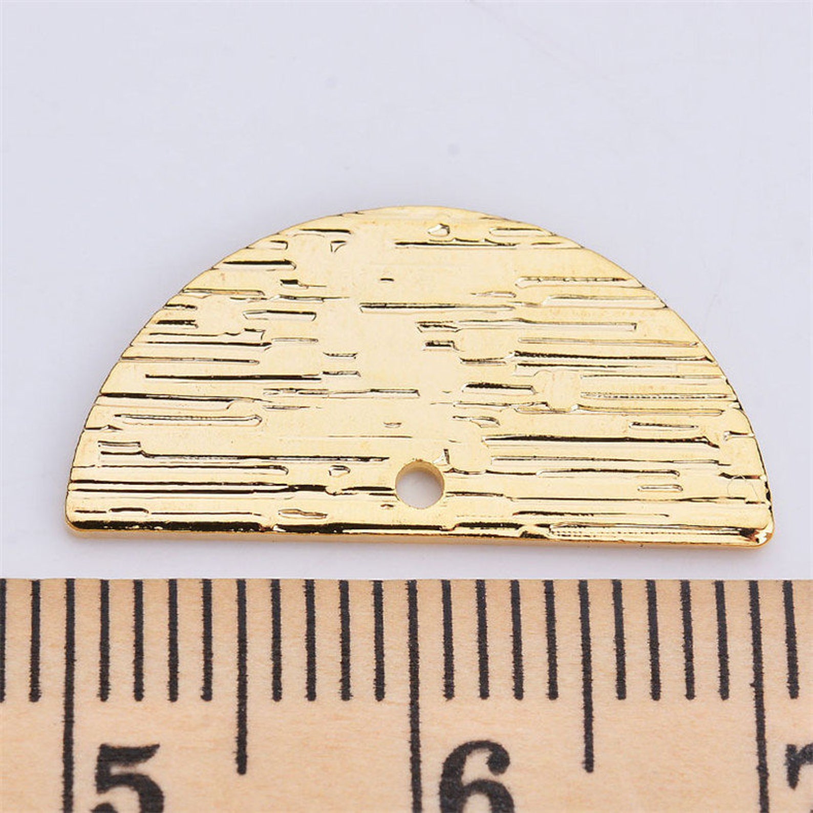 20pcs Real Gold Plated Half Circle Hammered Pendantgeometric - Etsy