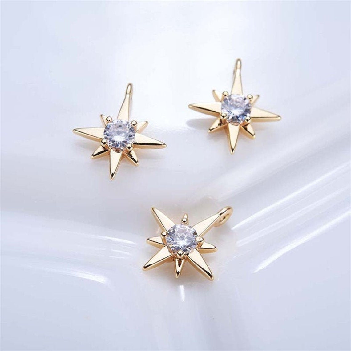 High-quality 10pcs Shiny Clear Zircon Earring Pendant | Etsy