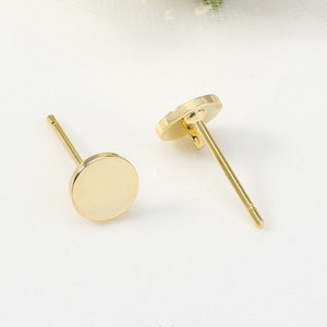 High-quality 10pcs Real Gold Plated Round Shape Ear Stud,ear Wire Post ...