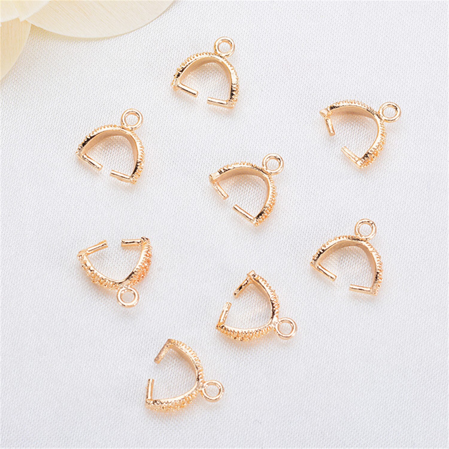 50pcs Gold Plated Clasps Pinch Clip Bail Charm Hooks for DIY Choker ...