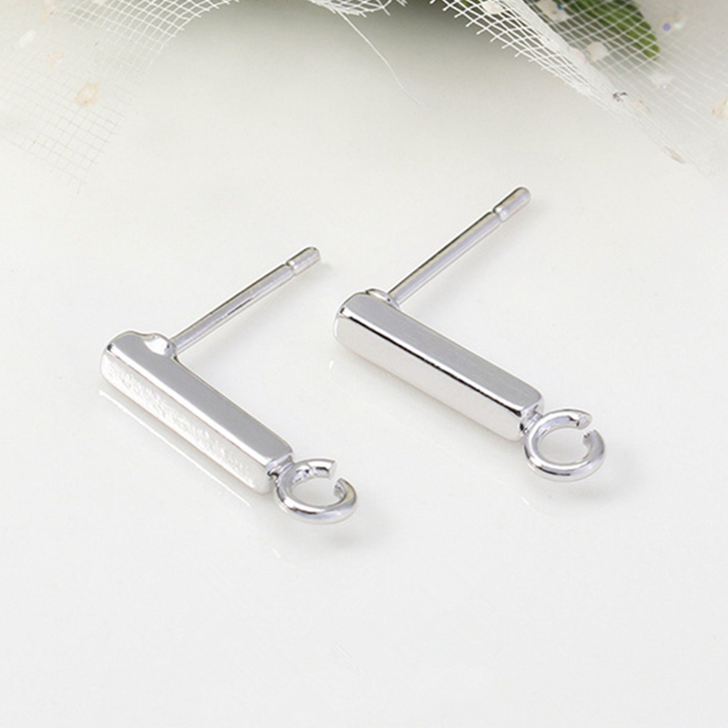 High-quality 10pcs Real Gold Plated Long Bar Ear Stud,rectangle Ear ...
