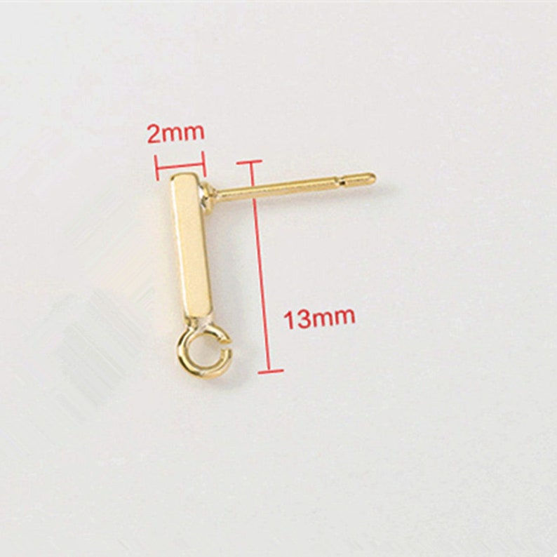 High-quality 10pcs Real Gold Plated Long Bar Ear Stud,rectangle Ear ...