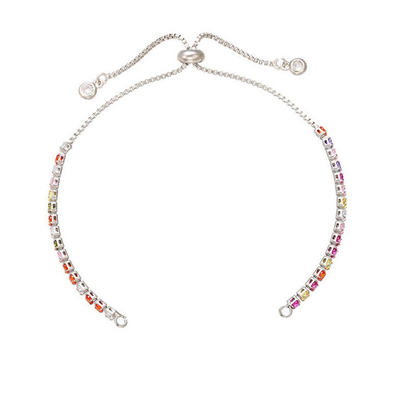 5pcs Brass Box Chain,sliding Adjustable Bracelet Chain,multicolor ...