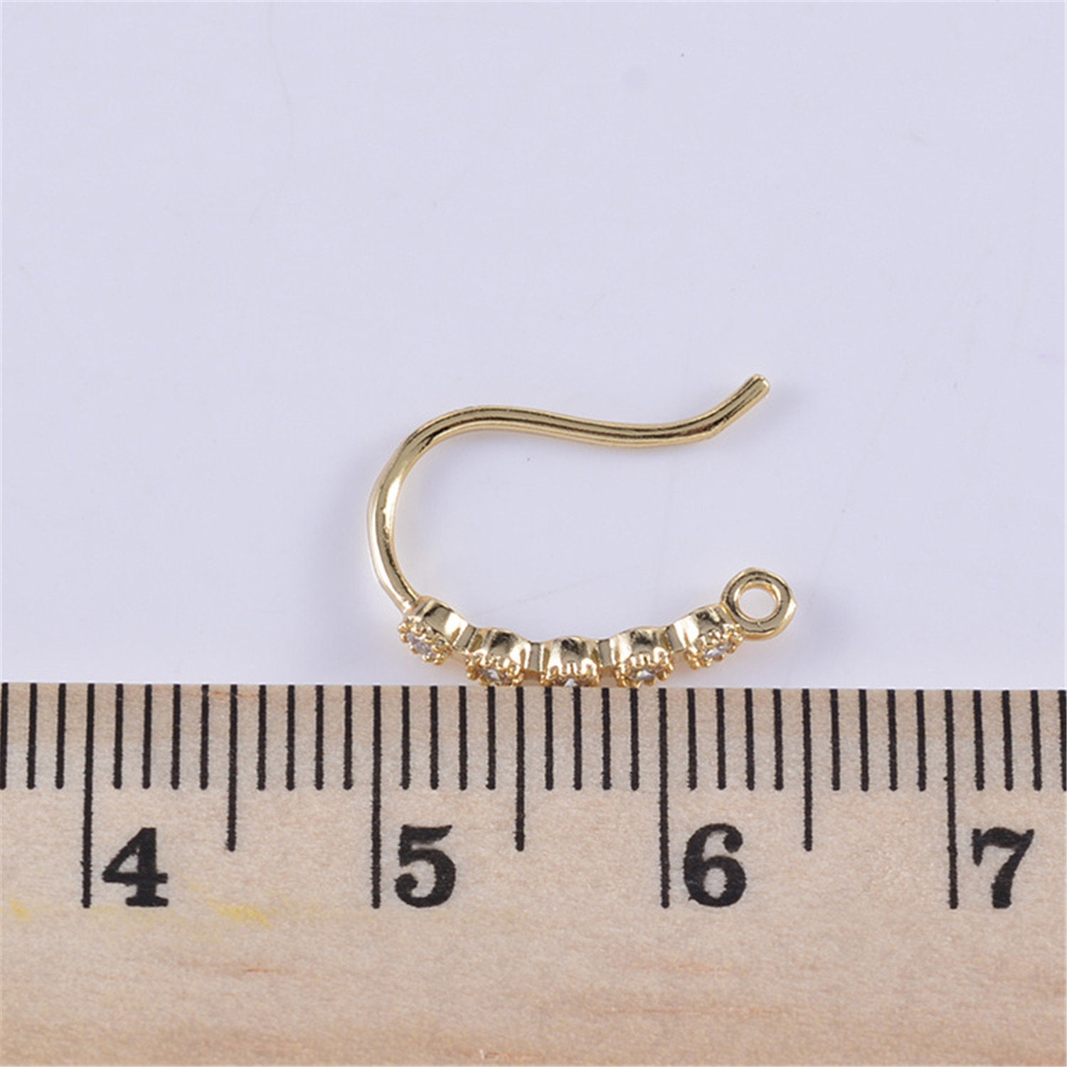 10 Pcs Real Gold Plated Earring Hook,brass Earrings Hook With Loop,cz ...