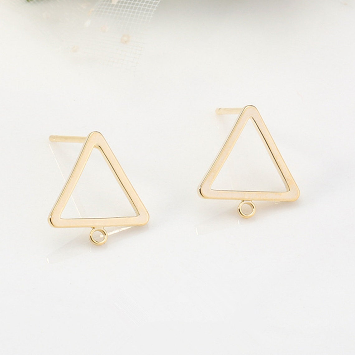 High-quality 10pcs Real Gold Plated Hollow Triangle Ear | Etsy