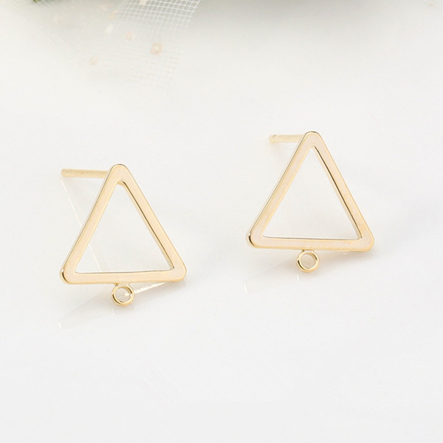 High-quality 10pcs Real Gold Plated Hollow Triangle Ear | Etsy