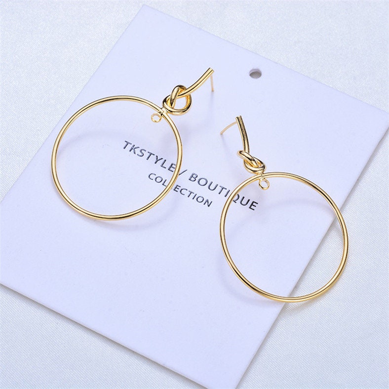 10pcs Large Size Circle Earring Studreal Gold Plated Round | Etsy