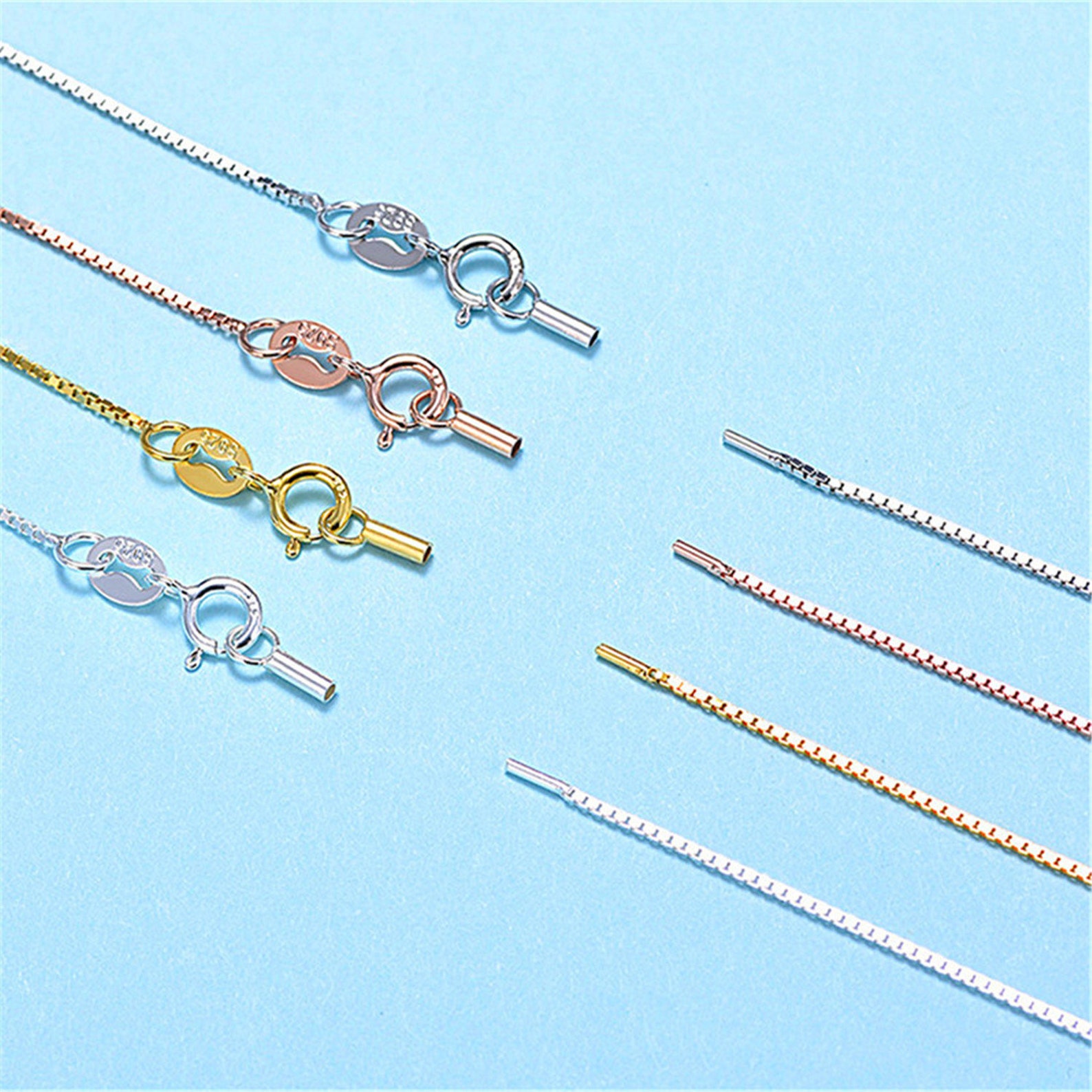 High-quality Bulk 5pcs S925 Silver Box ChainGold/Rose Gold | Etsy