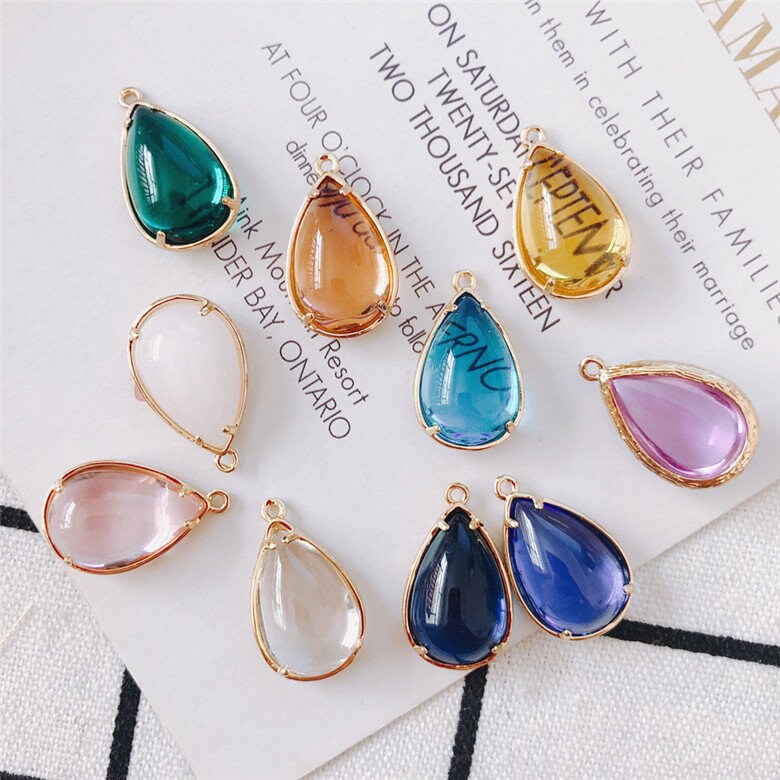 10pcs Water Drop Shape Zircon Pendant CharmTeardrop Shape | Etsy