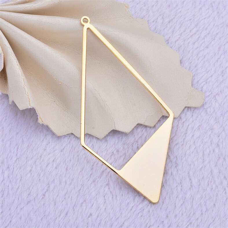 10pcs Real Gold Plated Hollow Rhombus Pendantgeometric Brass - Etsy