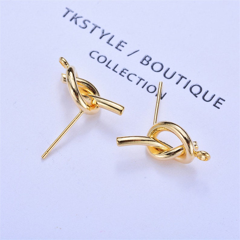 10pcs Real Gold Plated Brass Earring Studear Posts With - Etsy