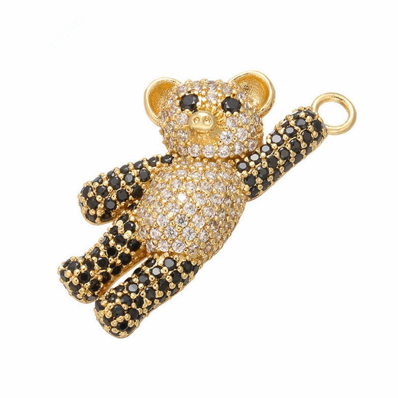 5pcs Shiny Zircon Bear Pendant Charmmicro Pave Bear Pendant - Etsy