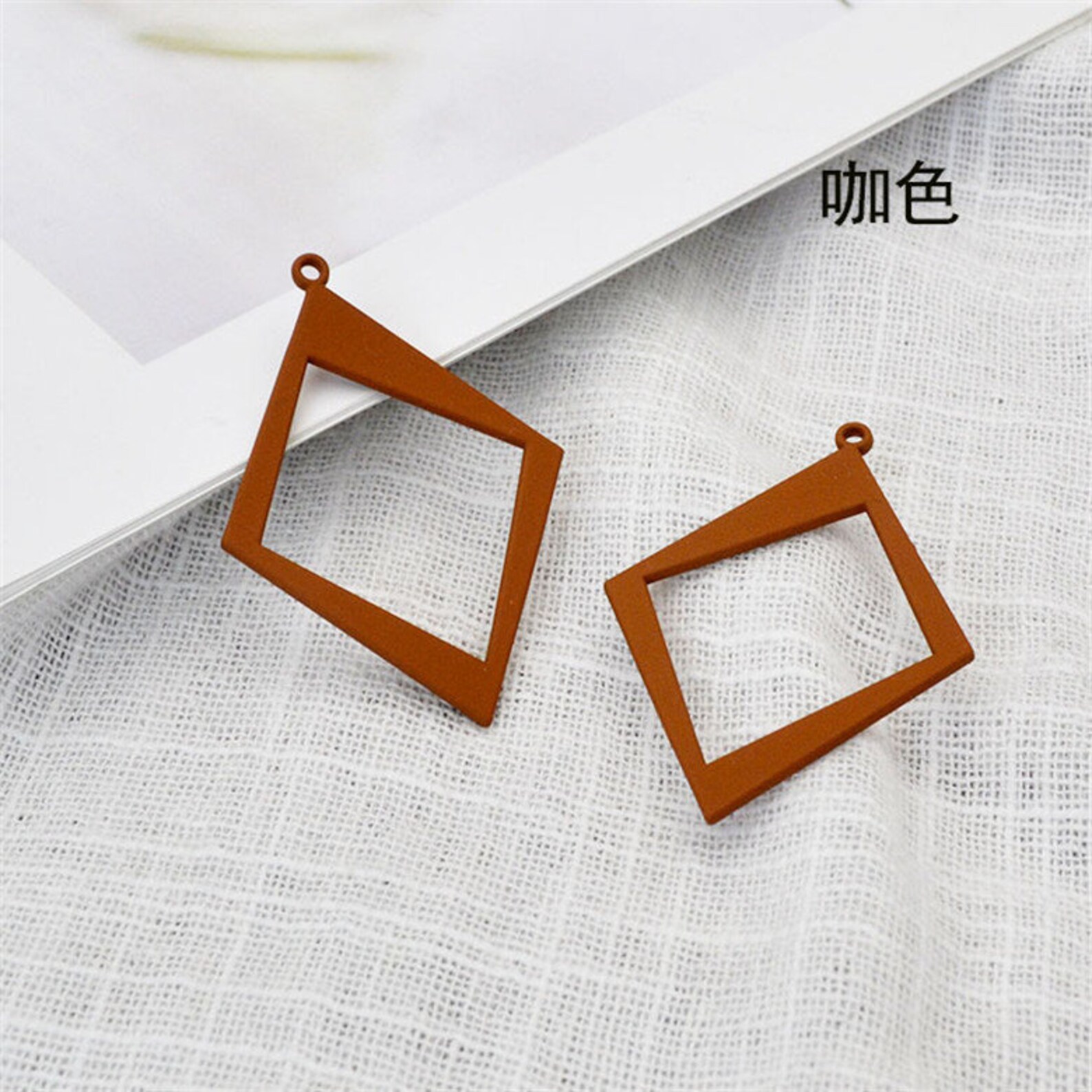 10pcs Hollow Rhombus Geometric Shape Painted Pendant Charm - Etsy