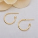 10pcs Real Gold Plated Ear Wire, Circle Earring Stud Attachment Finding ...
