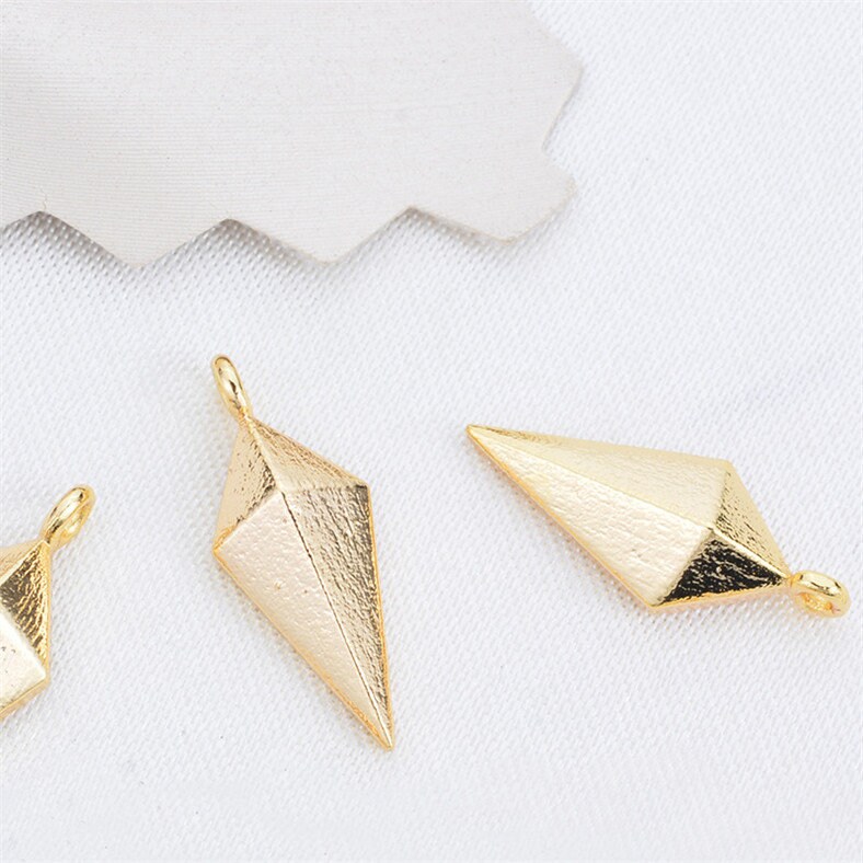 20pcs 24K Real Gold Plated Brass Rhombus Pendant Charmbrass | Etsy