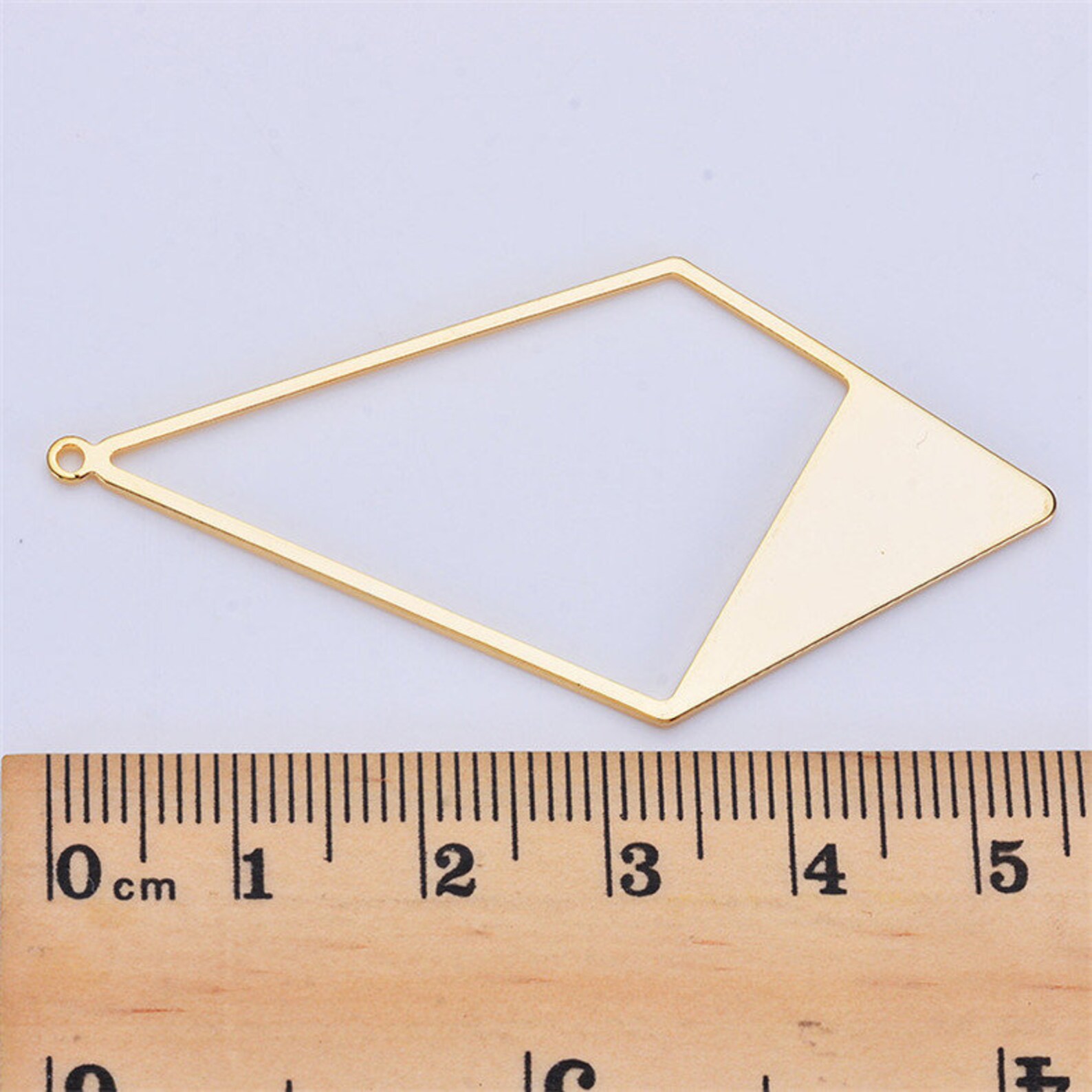 10pcs Real Gold Plated Hollow Rhombus Pendantgeometric Brass - Etsy