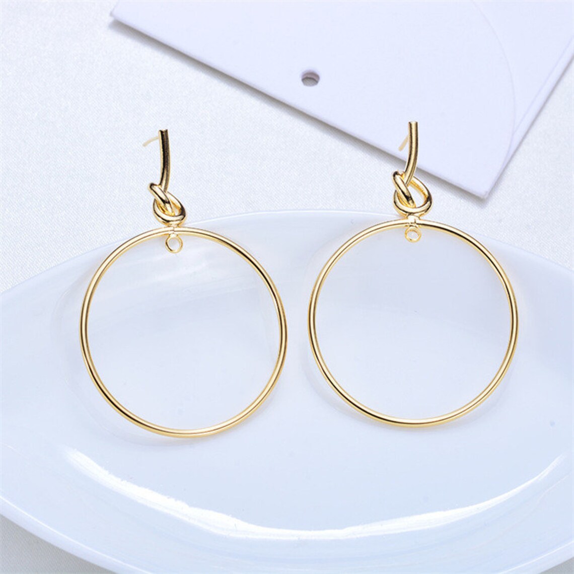 10pcs Large Size Circle Earring Studreal Gold Plated Round - Etsy
