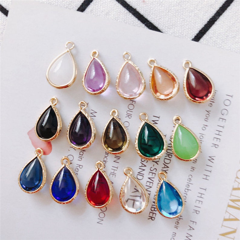 10pcs Water Drop Shape Rhinestone Pendant Charmteardrop Shape | Etsy