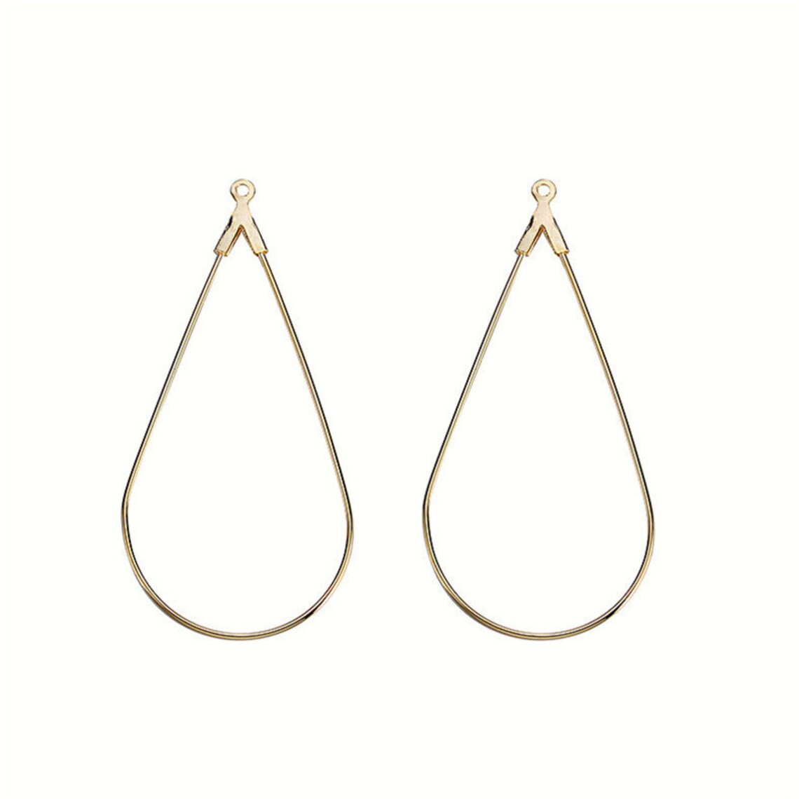 20pcs 24K Real Gold Plated Brass Water Drop Shape Pendant Charm,hollow ...