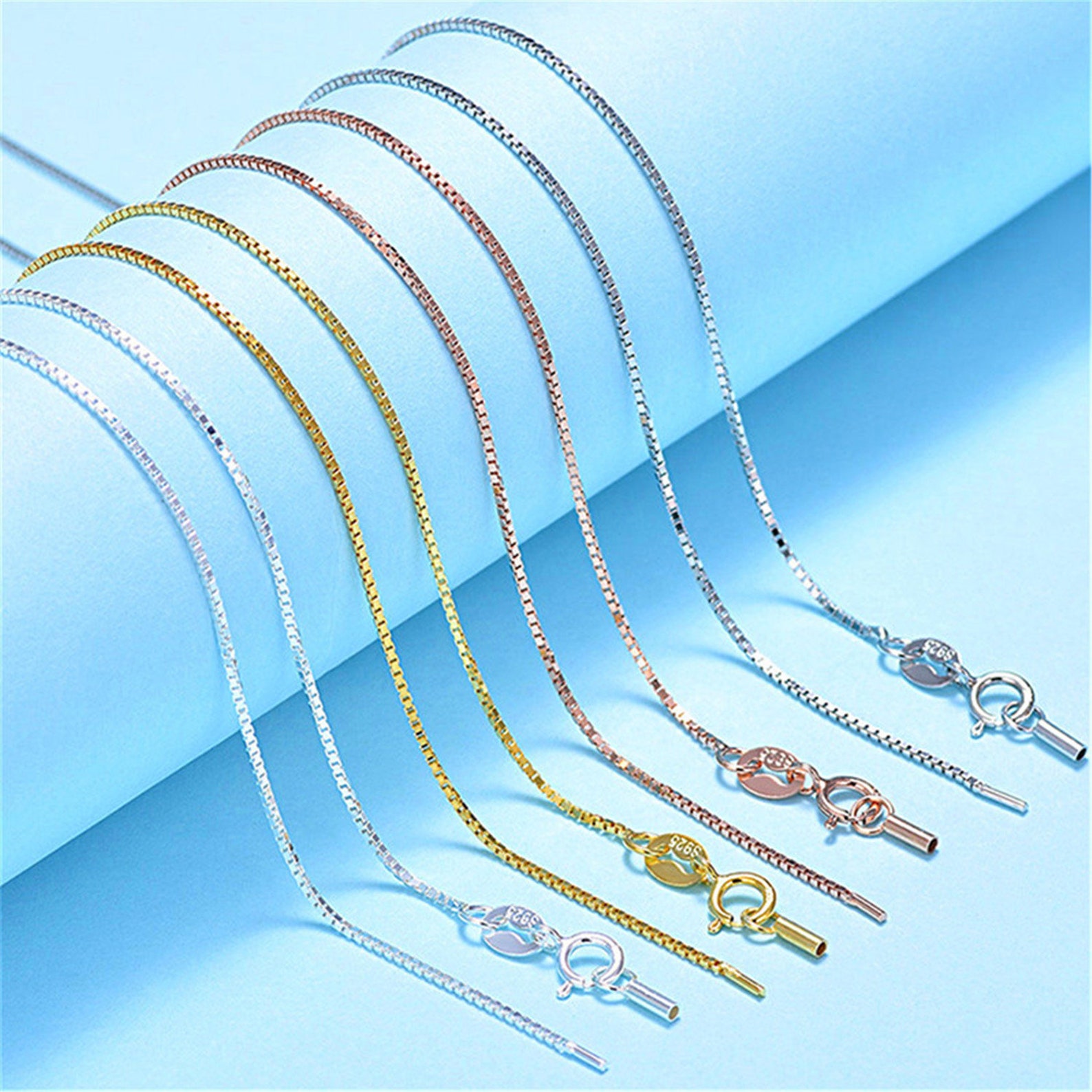 High-quality Bulk 5pcs S925 Silver Box Chaingold/rose Gold - Etsy