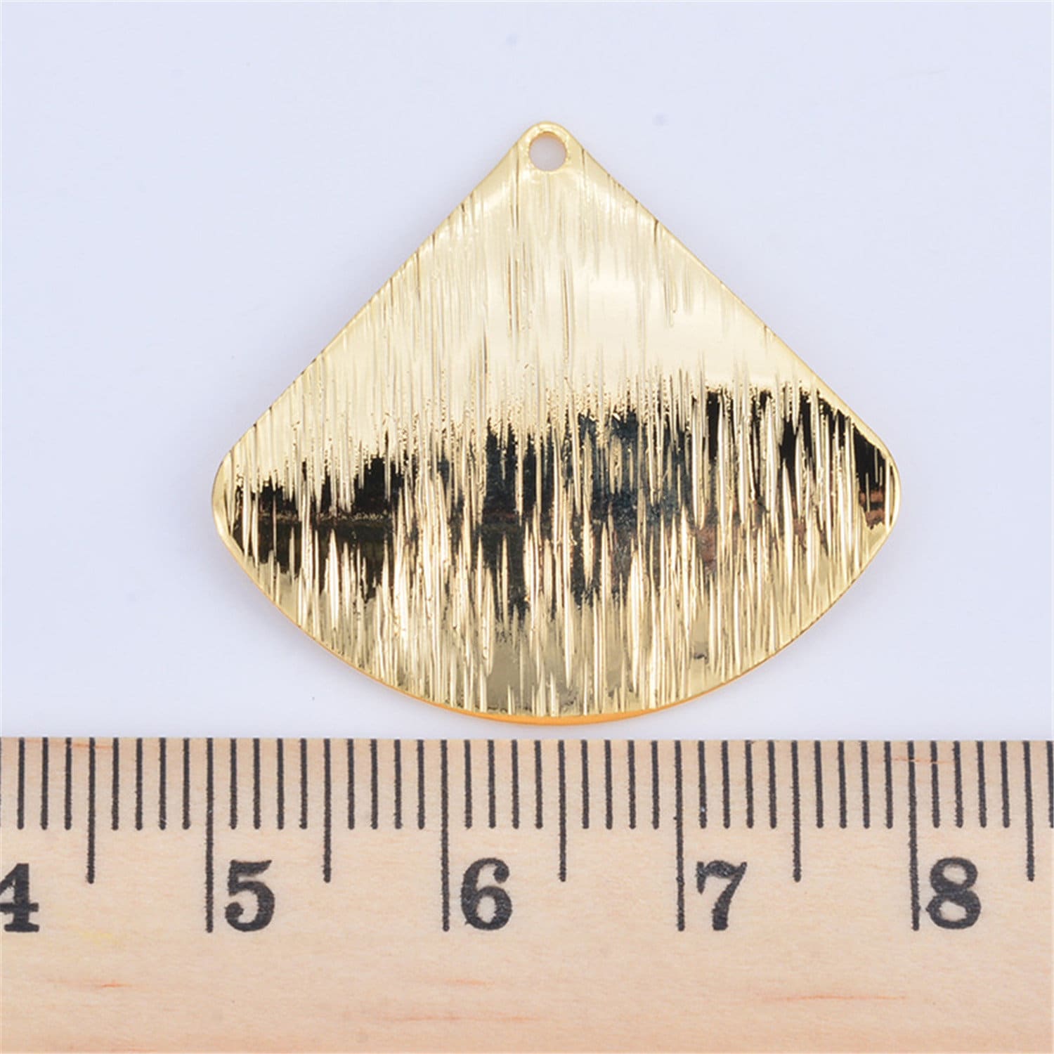 10pcs 24K Real Gold Plated Fan Shape Charmbrushed Gold Plated | Etsy