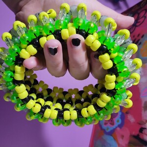 Bright Green Neon Skull 3D Ufo Kandi Cuff Glow in the Dark - Etsy