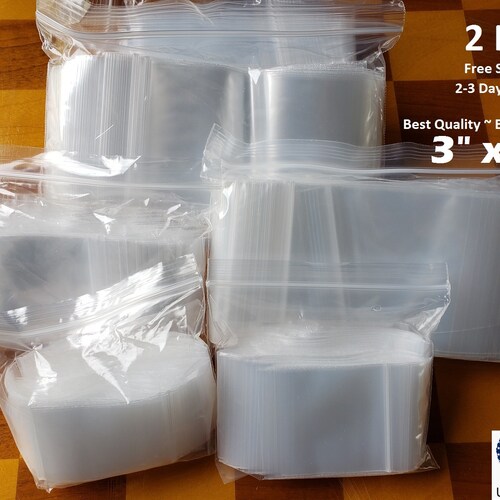 2 MIL Clear Plastic Zip Bags 2MIL Thickness Reclosable Top - Etsy