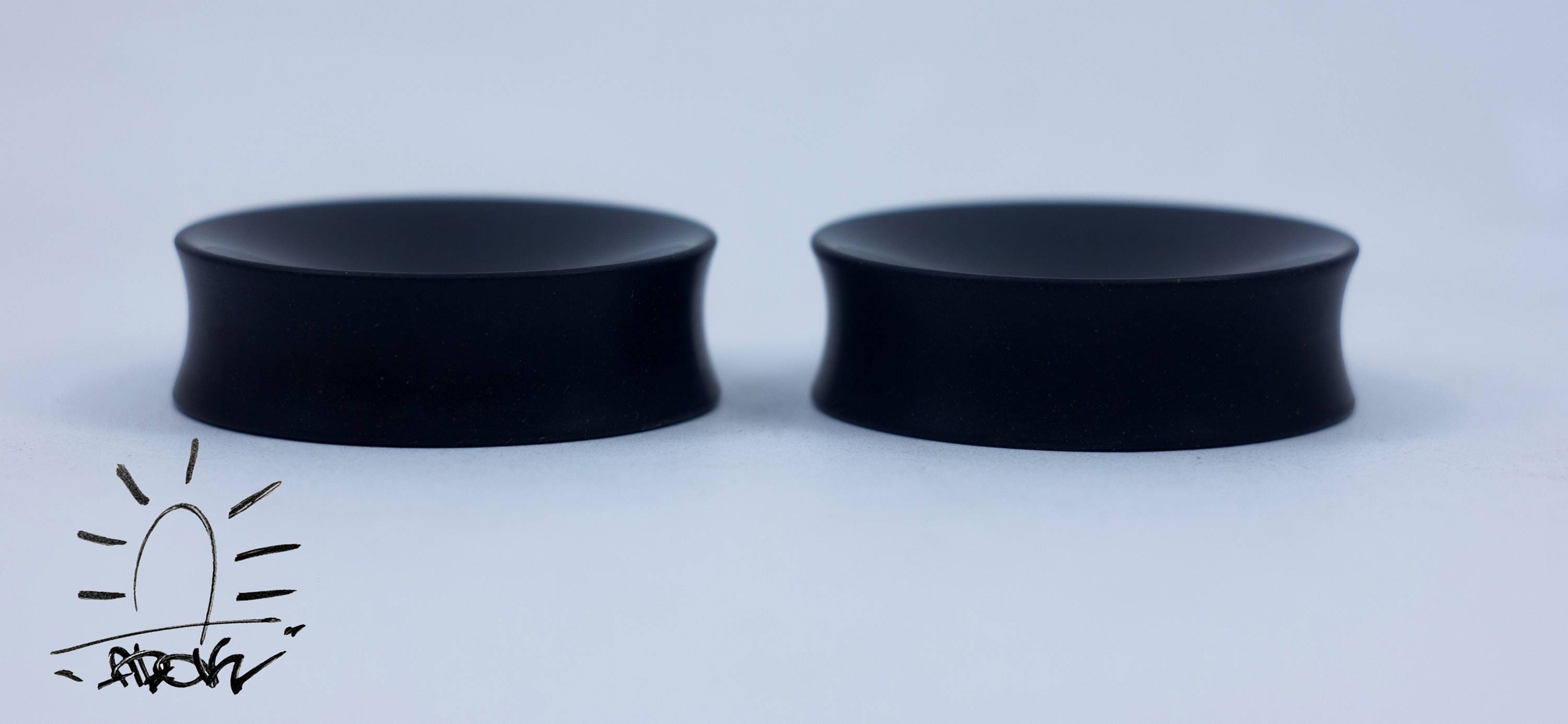 Black Concave Ear Plugs From Ebonite Plugs Ebony Concave Ear | Etsy