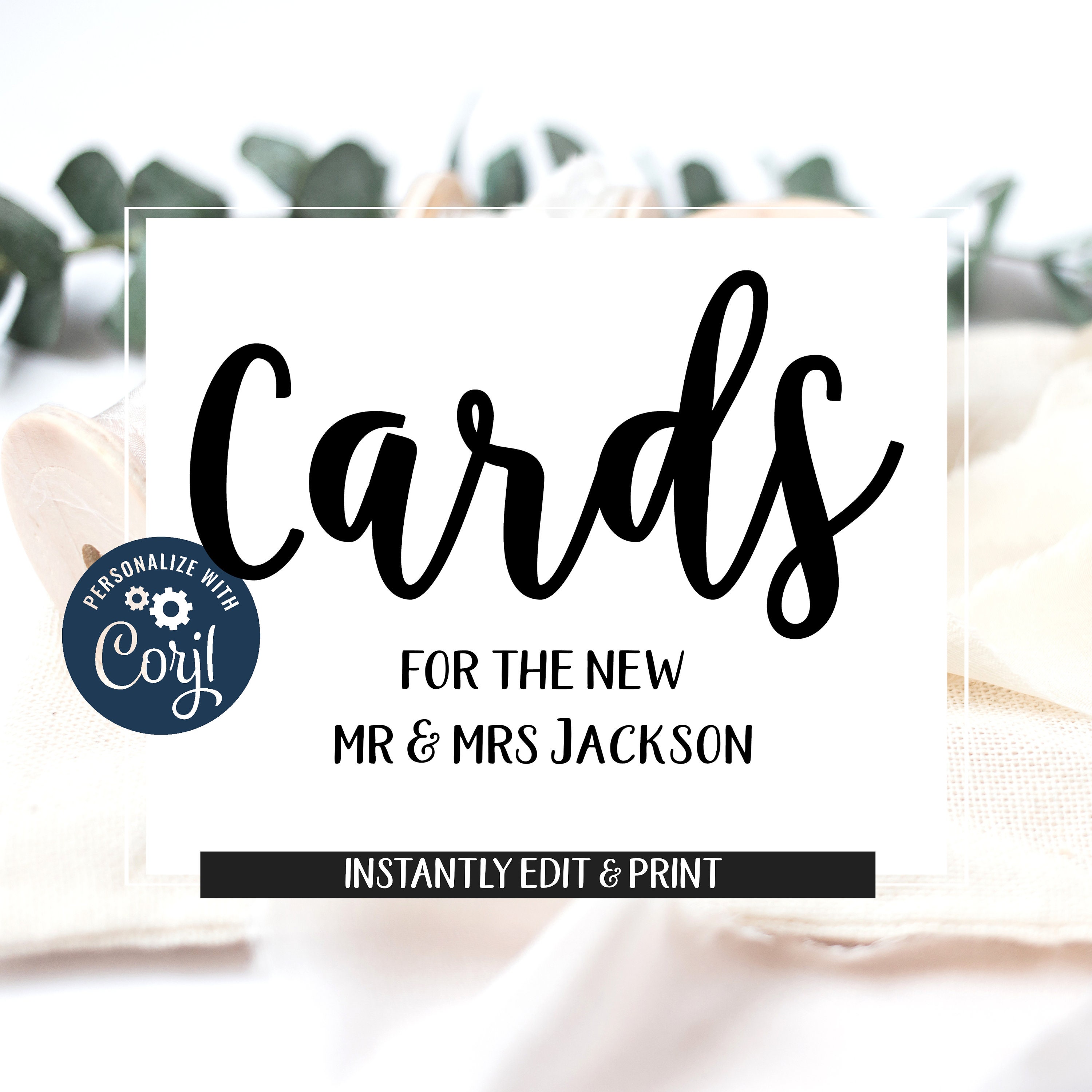 Instant Download Printable Cards For The New Mr And Mrs Modern Etsy