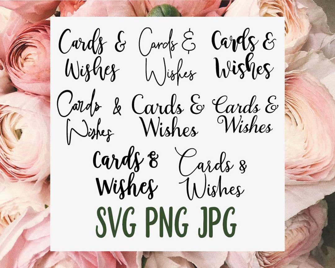 Cards and Wishes SVG in Eight Styles for Wedding Wishing Well Cards ...