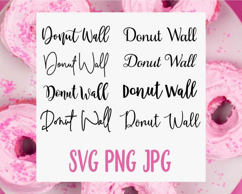 Donut Wall SVG in Eight Styles for Wedding Donuts Sign for Cricut - Etsy