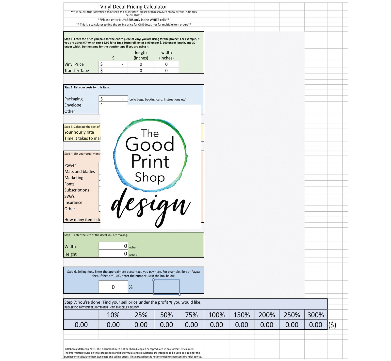 Vinyl Decal Pricing Calculator for Small Businesses - Vinyl Decal Price ...