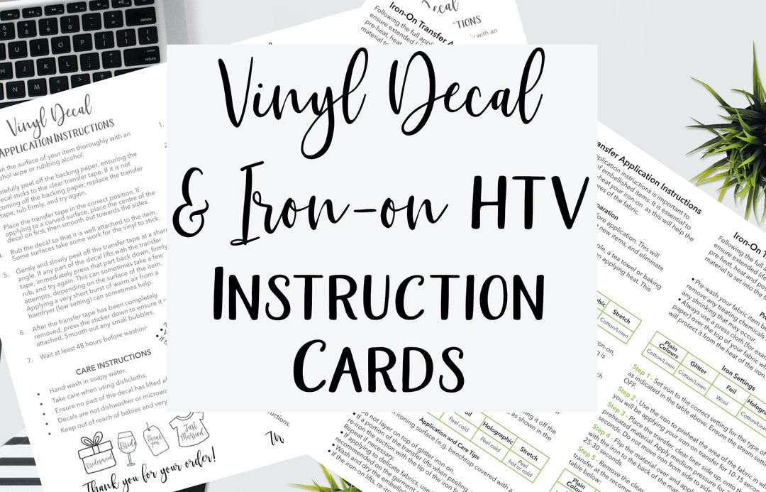 Thorough HTV and Decal Application Instructions Printable -detailed ...