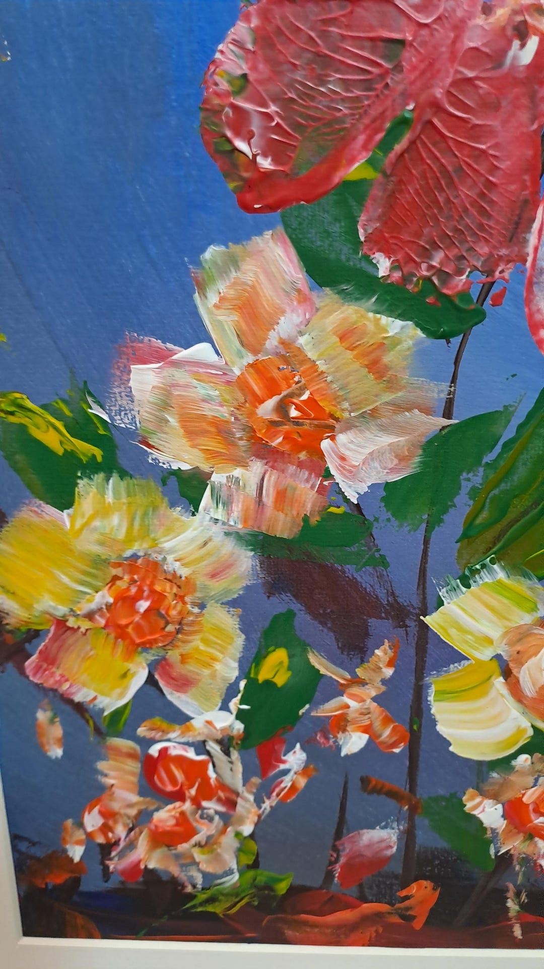 Acrylic Painting of Flowers - Etsy