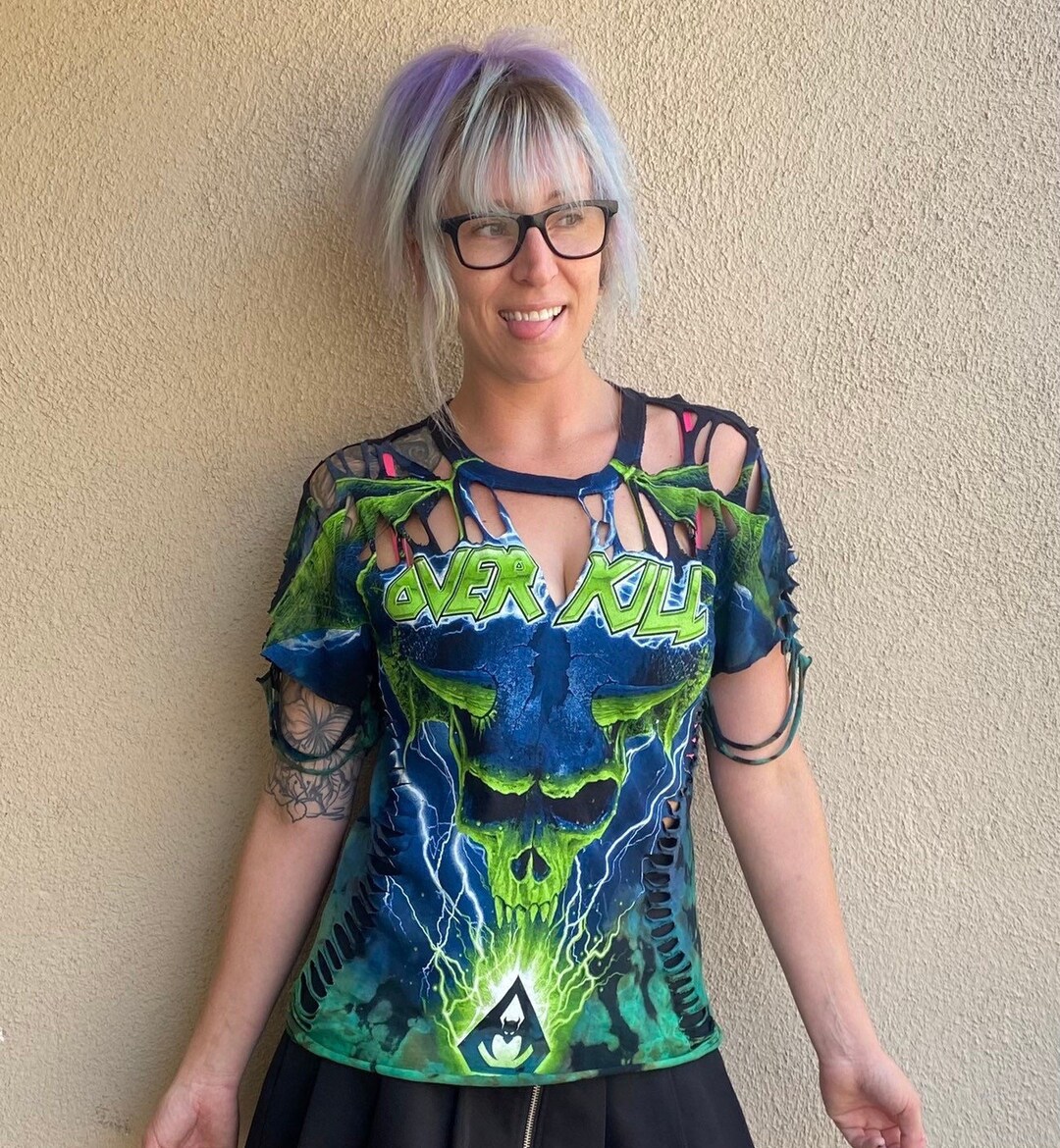 Overkill Custom Dyed Shredded Top - Etsy