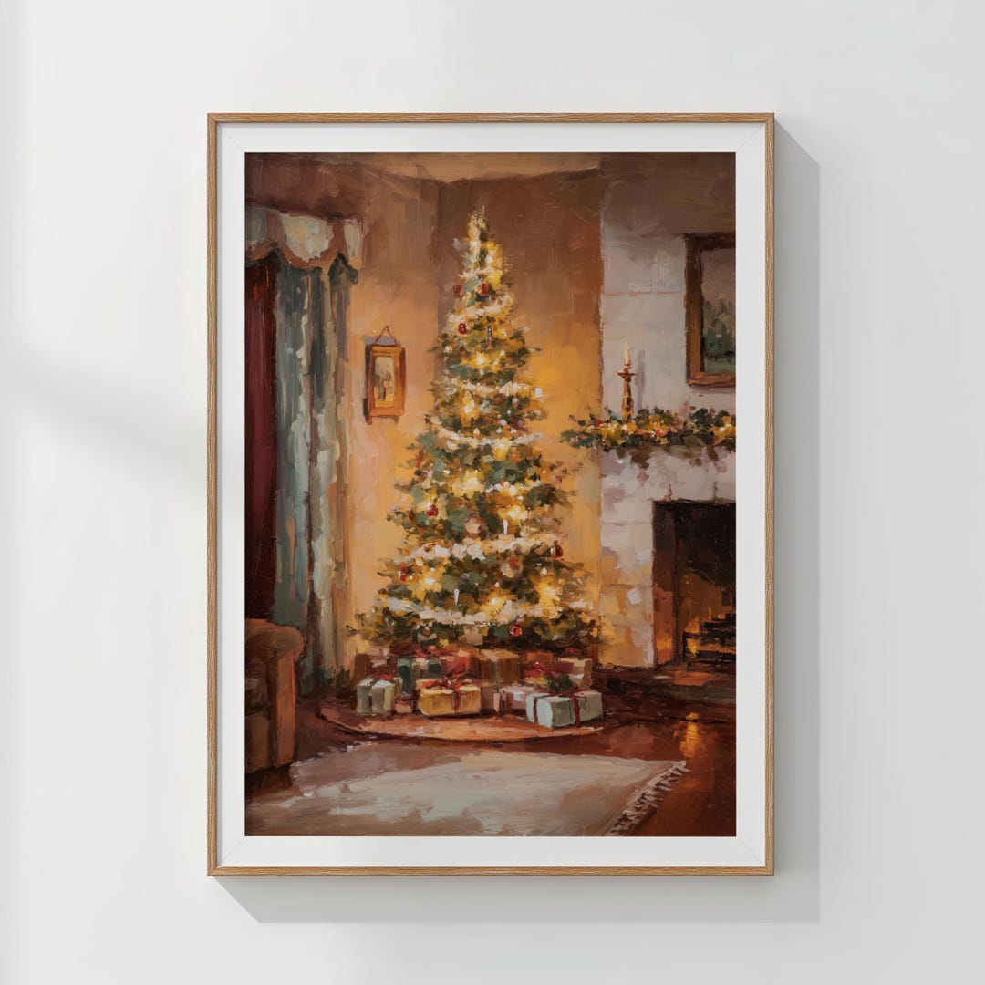 Christmas Tree Print, Grandmacore Christmas Wall Art, Cottage Core ...