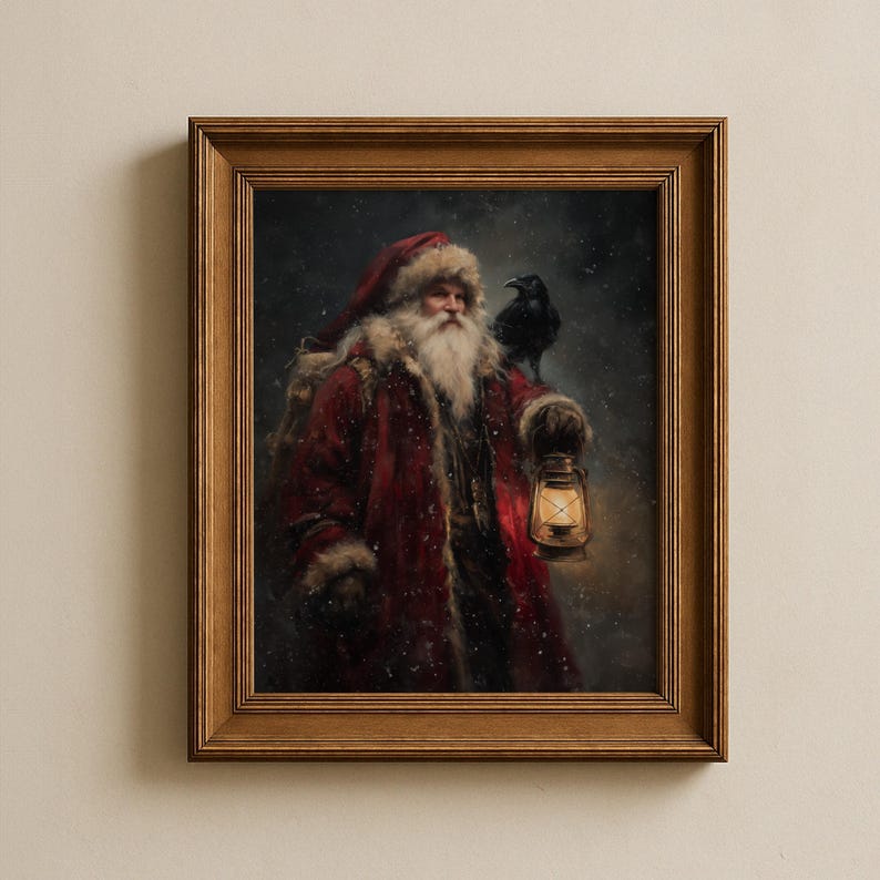 Gothic Santa Printable, Dark Christmas Wall Art, Gothmas Decor, Gothic ...