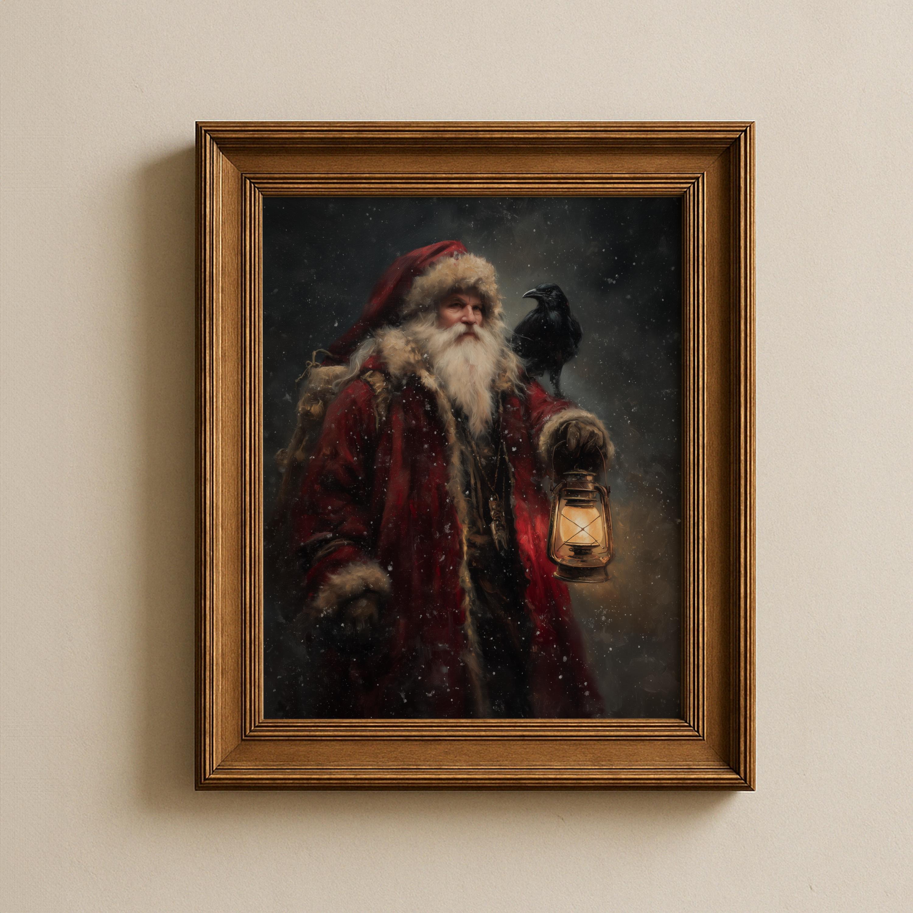 Gothic Santa Printable, Dark Christmas Wall Art, Gothmas Decor, Gothic ...