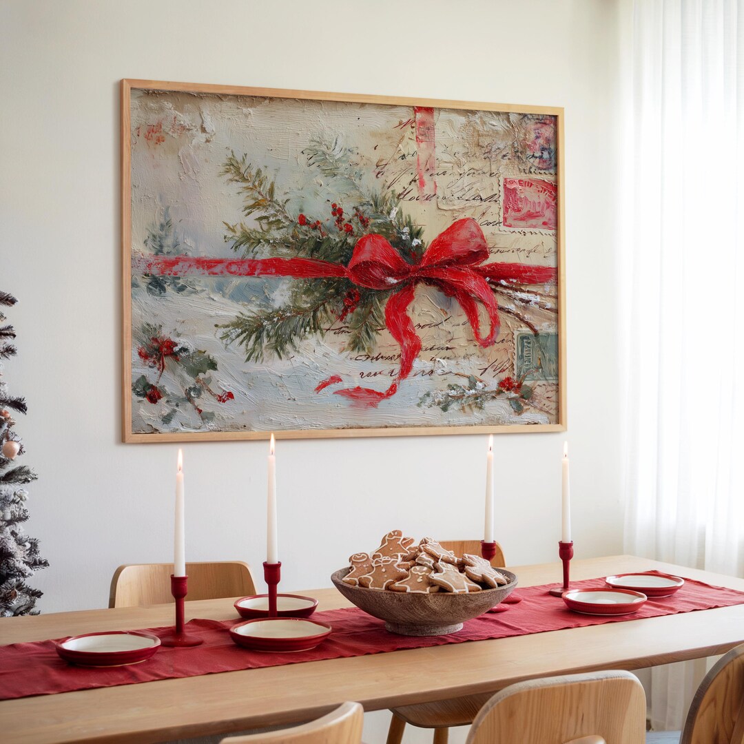 Nostalgic Christmas Printable, Vintage Poster Oil Painting Print ...