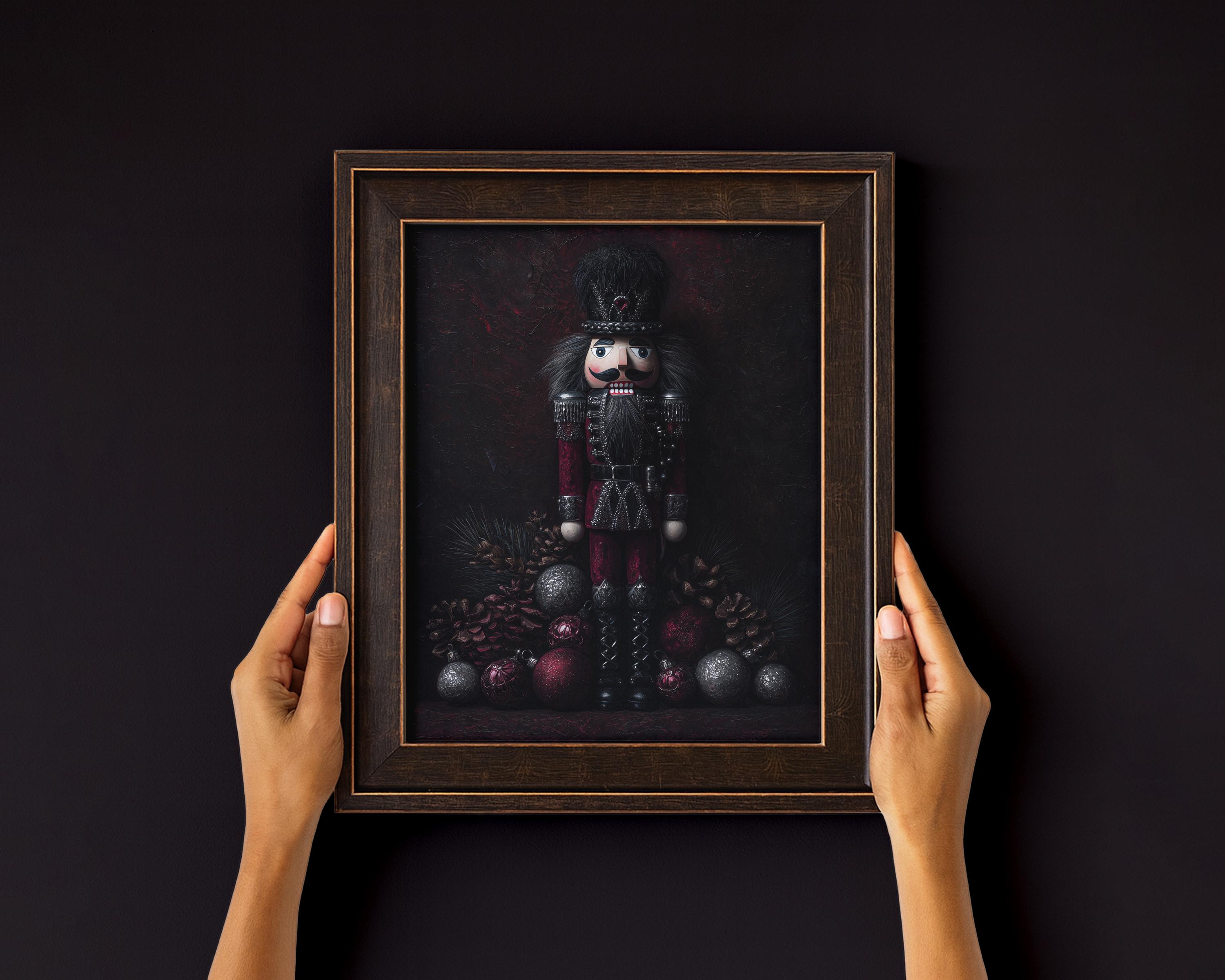 Dark Academia Nutcracker Print, Gothic Christmas Wall Decor, Dark ...