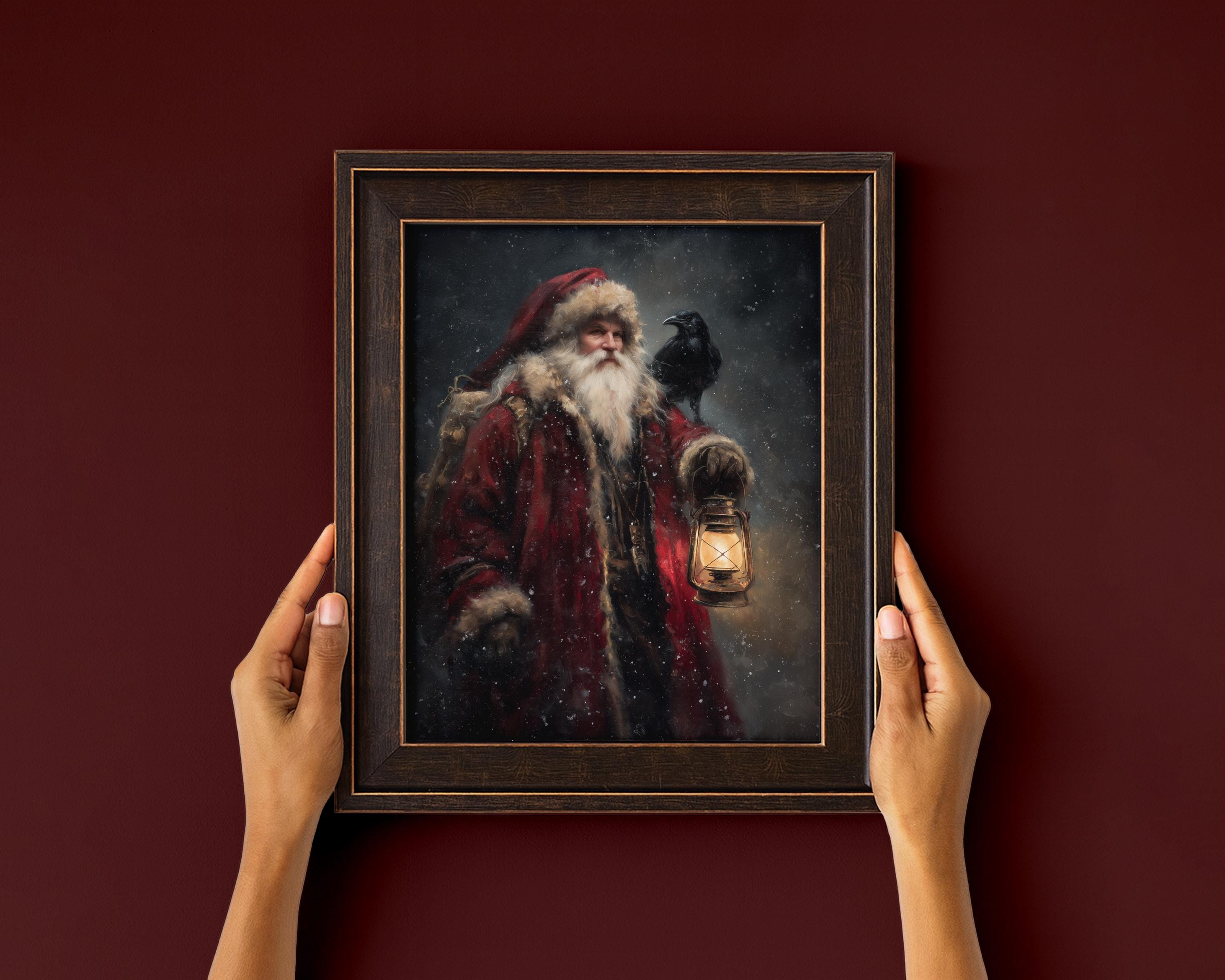 Gothic Santa Printable, Dark Christmas Wall Art, Gothmas Decor, Gothic ...